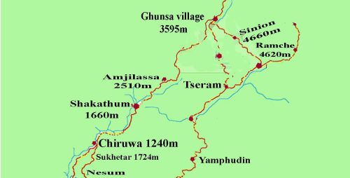 kanchenjunga-trek-map - Excellent Himalaya Trek & Expedition
